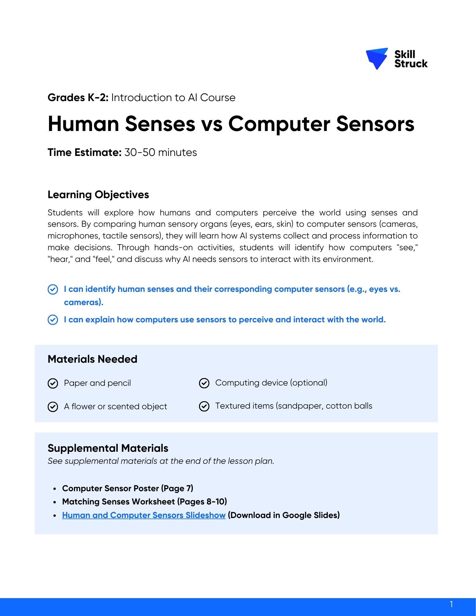 Free AI Literacy Lesson Plans